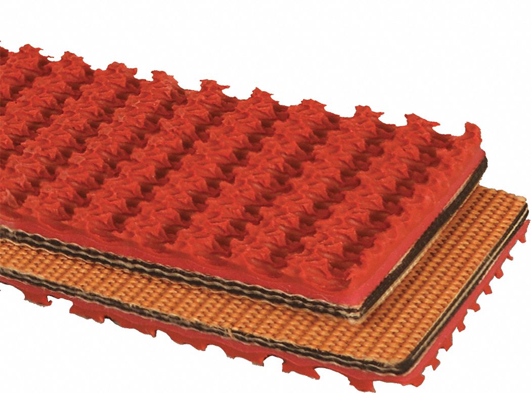 6 in Belt Wd, 9/32 in Belt Thick, High-Grip Multi-Ply Conveyor Belt ...