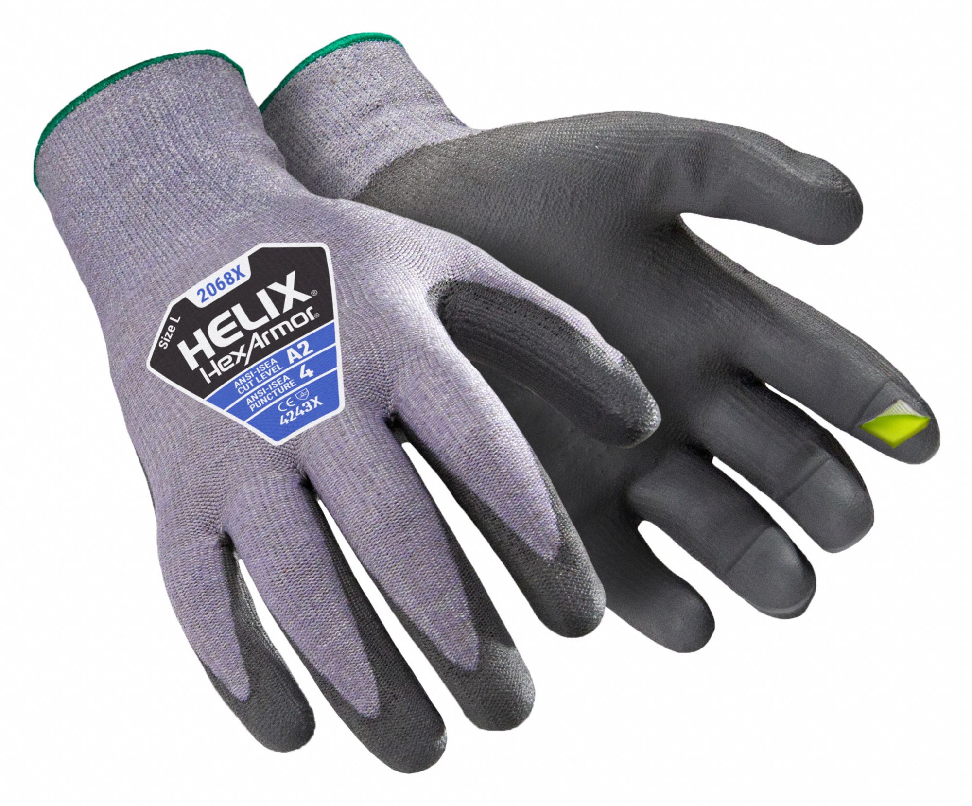 Safety Glove,Poly Palm,Gray,2XL,PR - Grainger