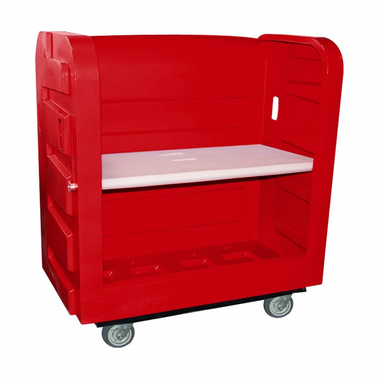 ROYAL BASKET TRUCKS, Red, (2) Rigid/(2) Swivel, Linen Cart - 824JA3|G36 ...