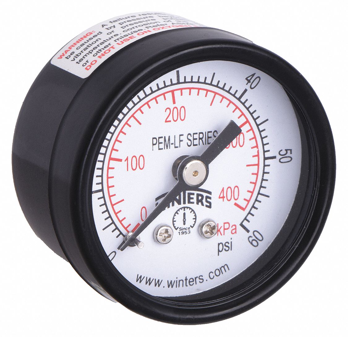 WINTERS, PEM-LF, Pressure Gauge - 36TV63|PEM1401LF - Grainger