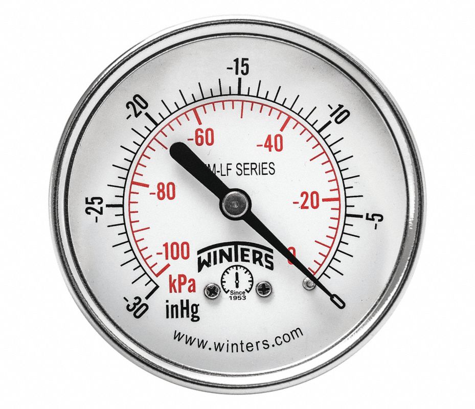 WINTERS Vacuómetro,30" Hg Vac a 0,1/4" - Manómetros Digitales de Prueba, Proceso e Industriales ...