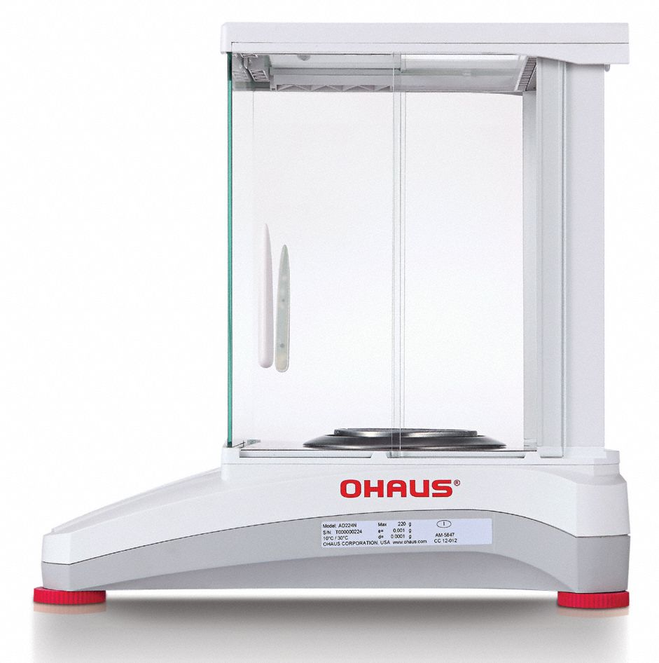 OHAUS Compact Bench Scale: 220 g Capacity, 0.0001 g Scale Graduations ...
