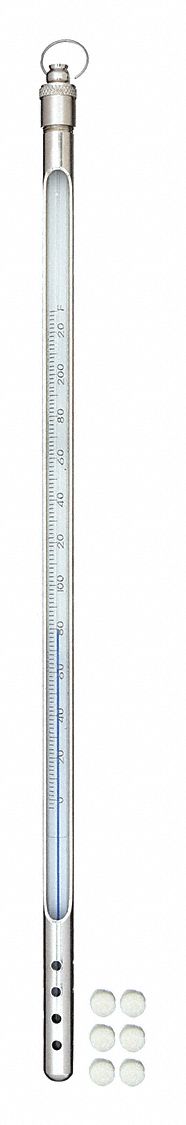 12 in Lg. x 3 in Immersion, -4° to 230°F, Armored Liquid In Glass ...