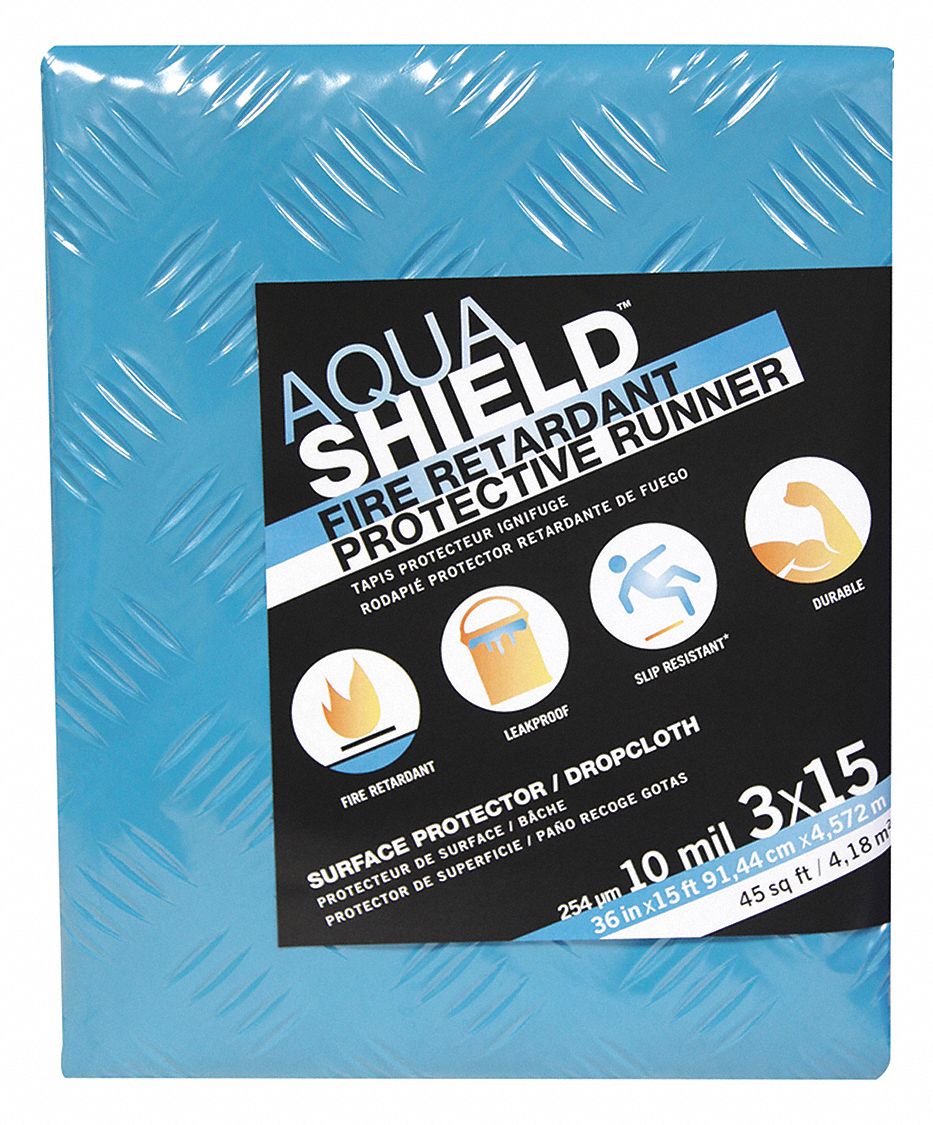 TRIMACO Fire Retardant Drop Cloth, LDPE, 10 mil Thickness, 15 ft Width ...