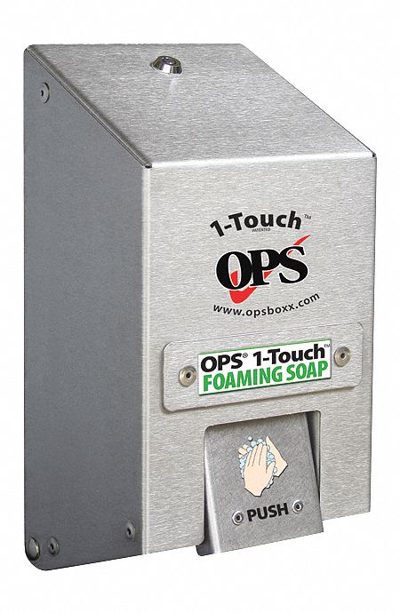 OPS Vandal Proof Hygiene Series, 1000 mL, Manual, Foam, Wall, Silver ...