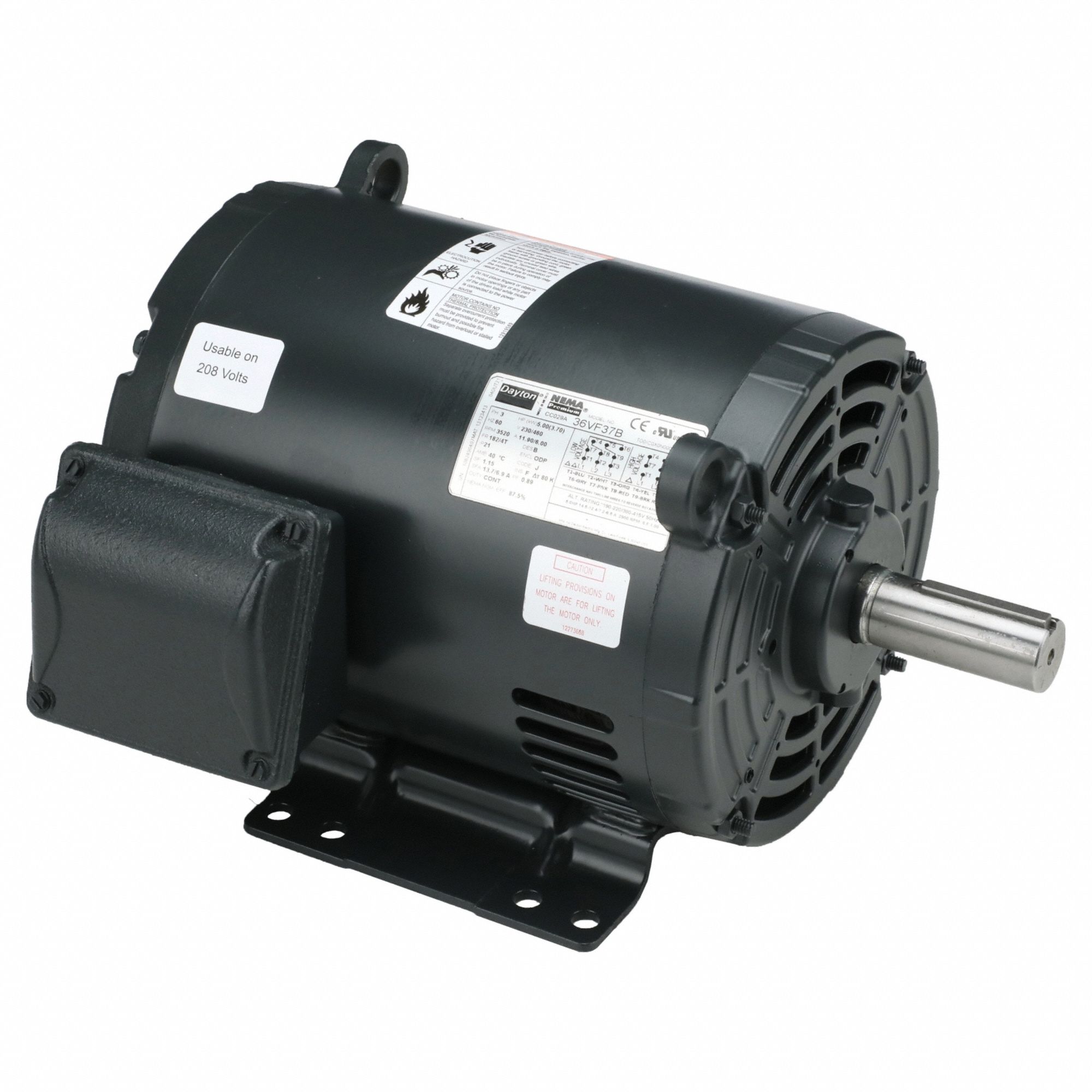DAYTON Motor PG,APG,5HP,3520 rpm,1-1/8dia.pulg. - 36VF37 | 36VF37 ...