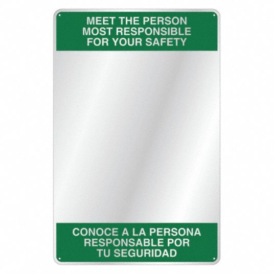 15 in x 23 in Mirror Size (W x H), English/Spanish, Indoor Safety ...