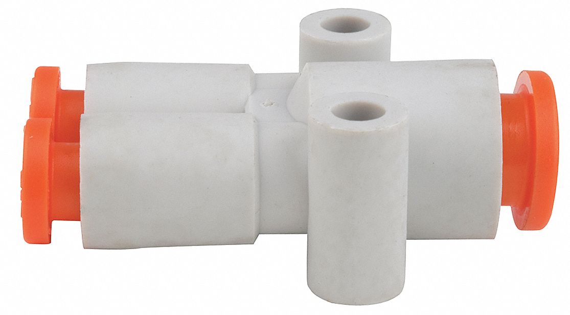 SMC Wye Union: PBT, Push-to-Connect x Push-to-Connect x Push-to-Connect, White, 30 5/16 mm ...