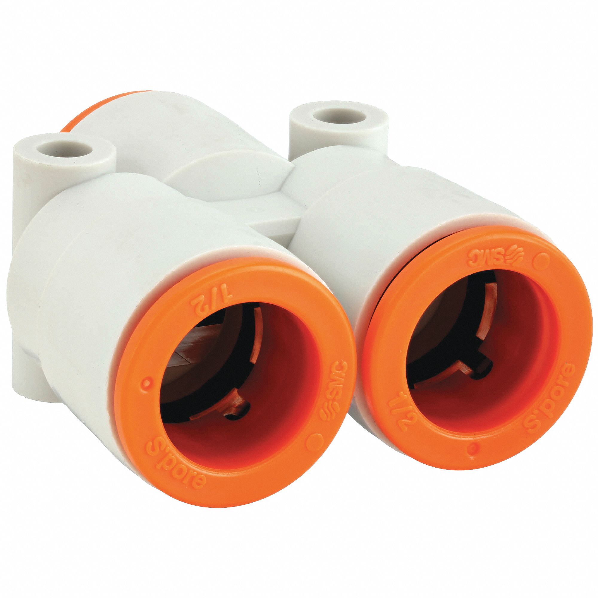 SMC, 3/8 in OD x 3/8 in OD x 1/4 in Pipe x 3/8 in Pipe Size, White ...