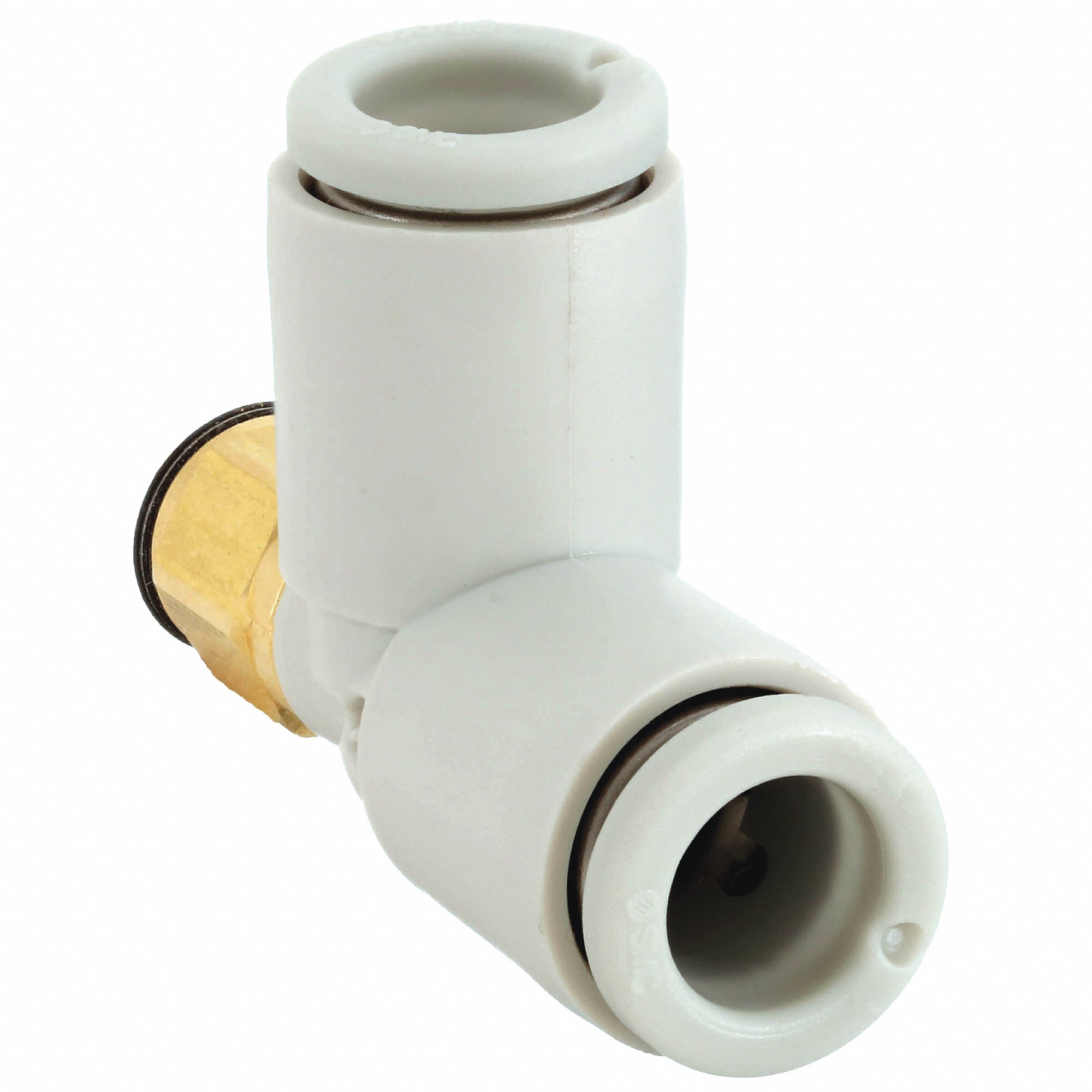 SMC, 6 mm Pipe x 6 mm OD x 6 mm OD x 6 mm OD Size, 29 13/16 mm Overall Lg, Push-Fit Tee Fitting ...