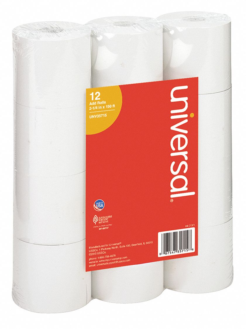 UNIVERSAL, 9 1/4 in Wd, 150 ft Lg, Paper Roll - 36WE69|UNV35715 - Grainger