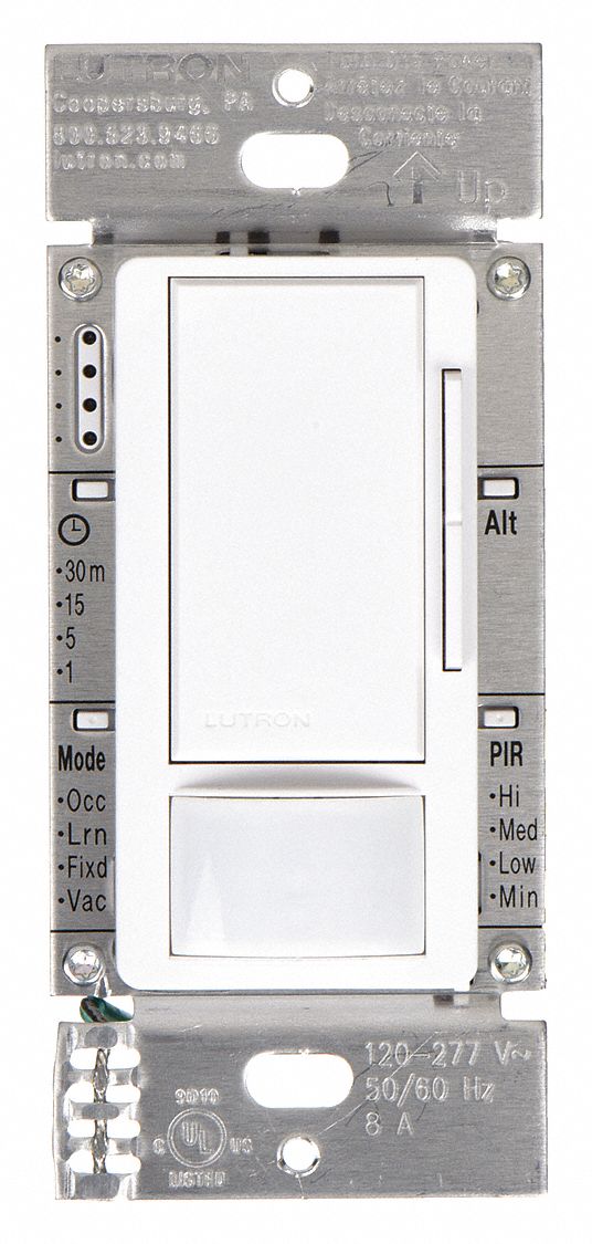 LUTRON, Photocell/Vacancy, Fluorescent/LED, Vacancy Dimmer Sensor ...