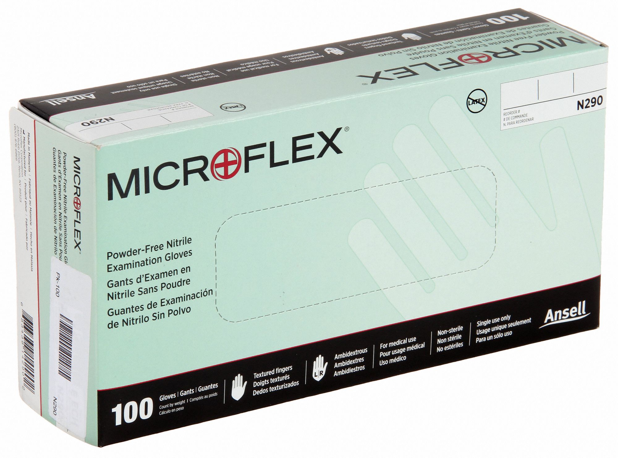 MICROFLEX Nitrile, Disposable Gloves, XS, Powder-Free, 3.1 mil Palm ...