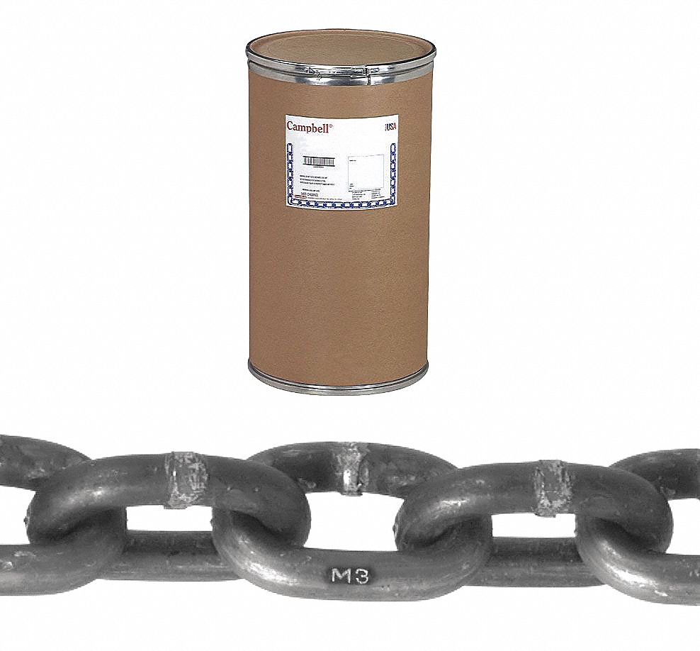 CAMPBELL CHAIN, PROOF COIL, SC, 1/2X200FT - Chains - CMB0120802 ...