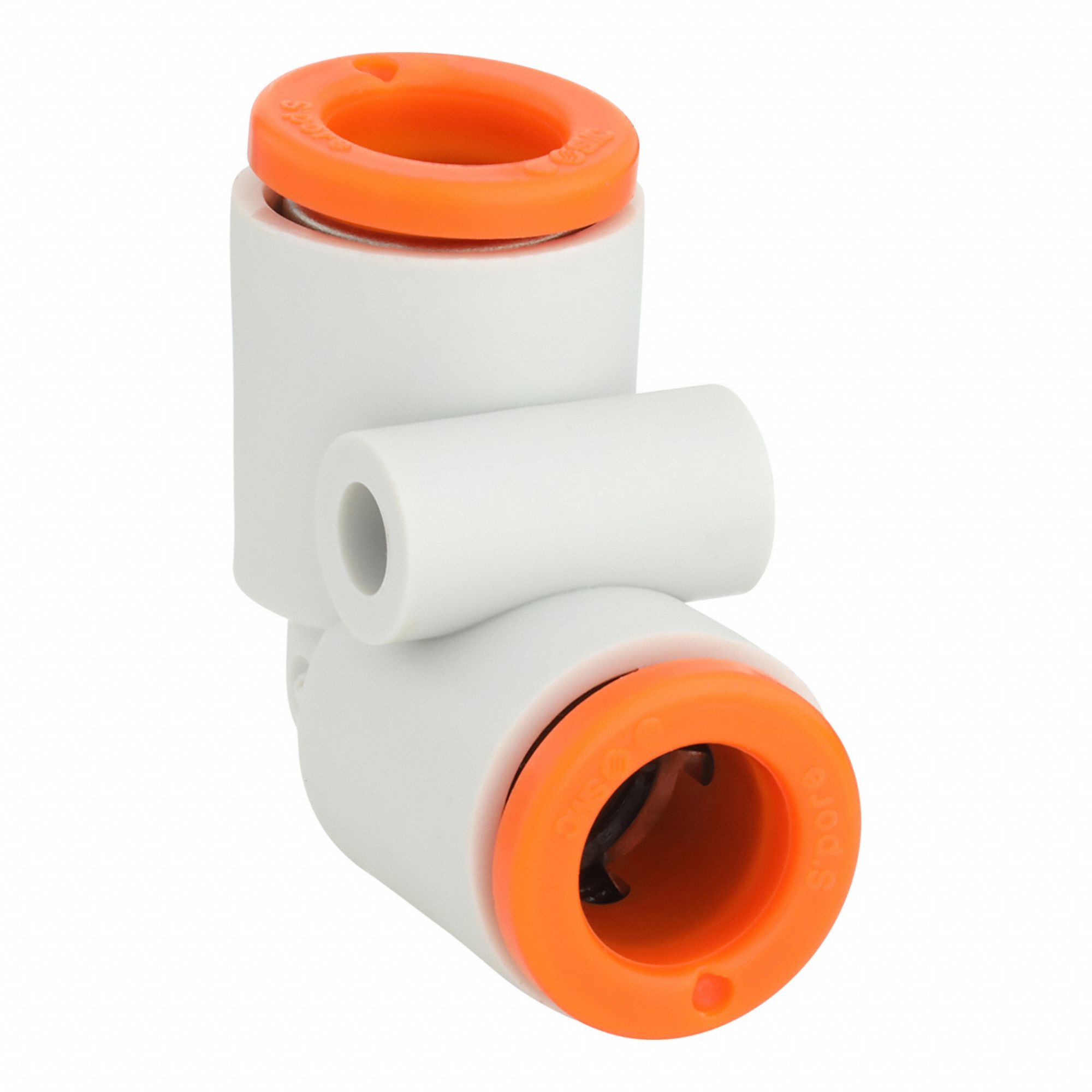 SMC, 3/8 in OD x 3/8 in OD Size, Push-to-Connect x Push-to-Connect, Push-Fit Elbow Fitting ...
