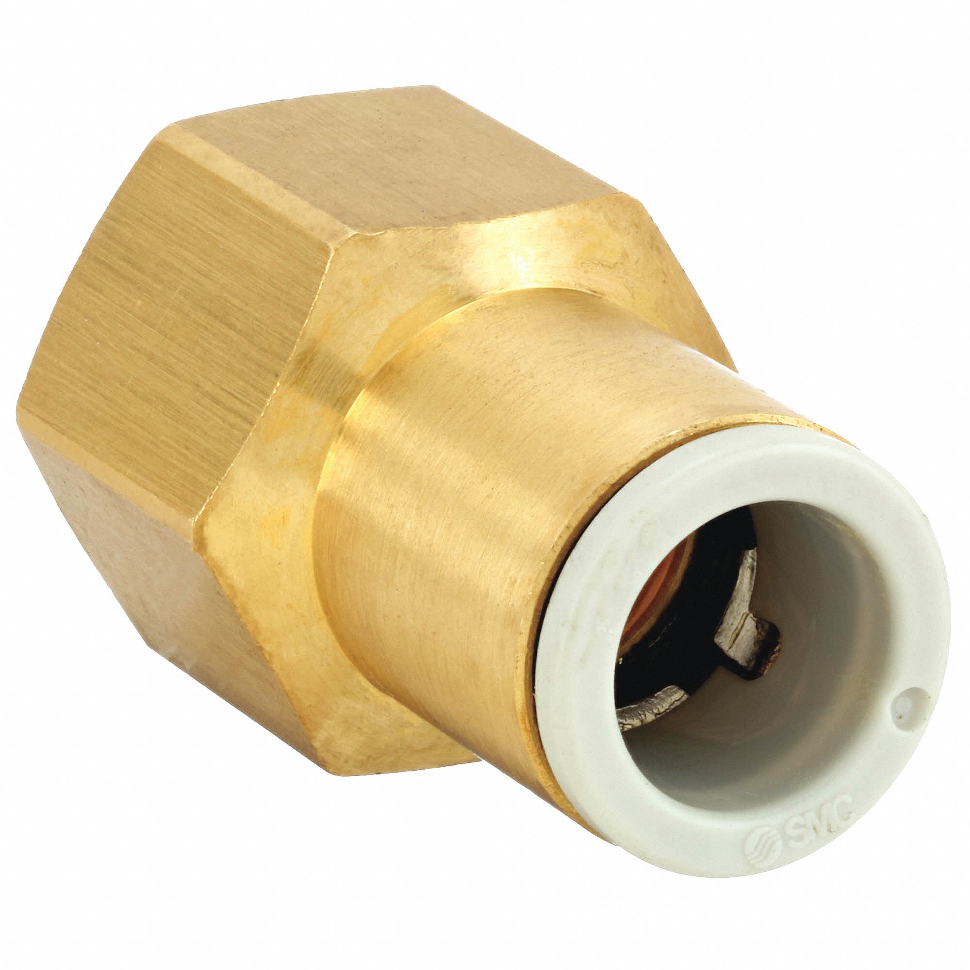 SMC, 10 mm OD x 3/8 in Pipe Size, Push-to-Connect x BSPT, Push-Fit Adapter Fitting - 36X171 ...