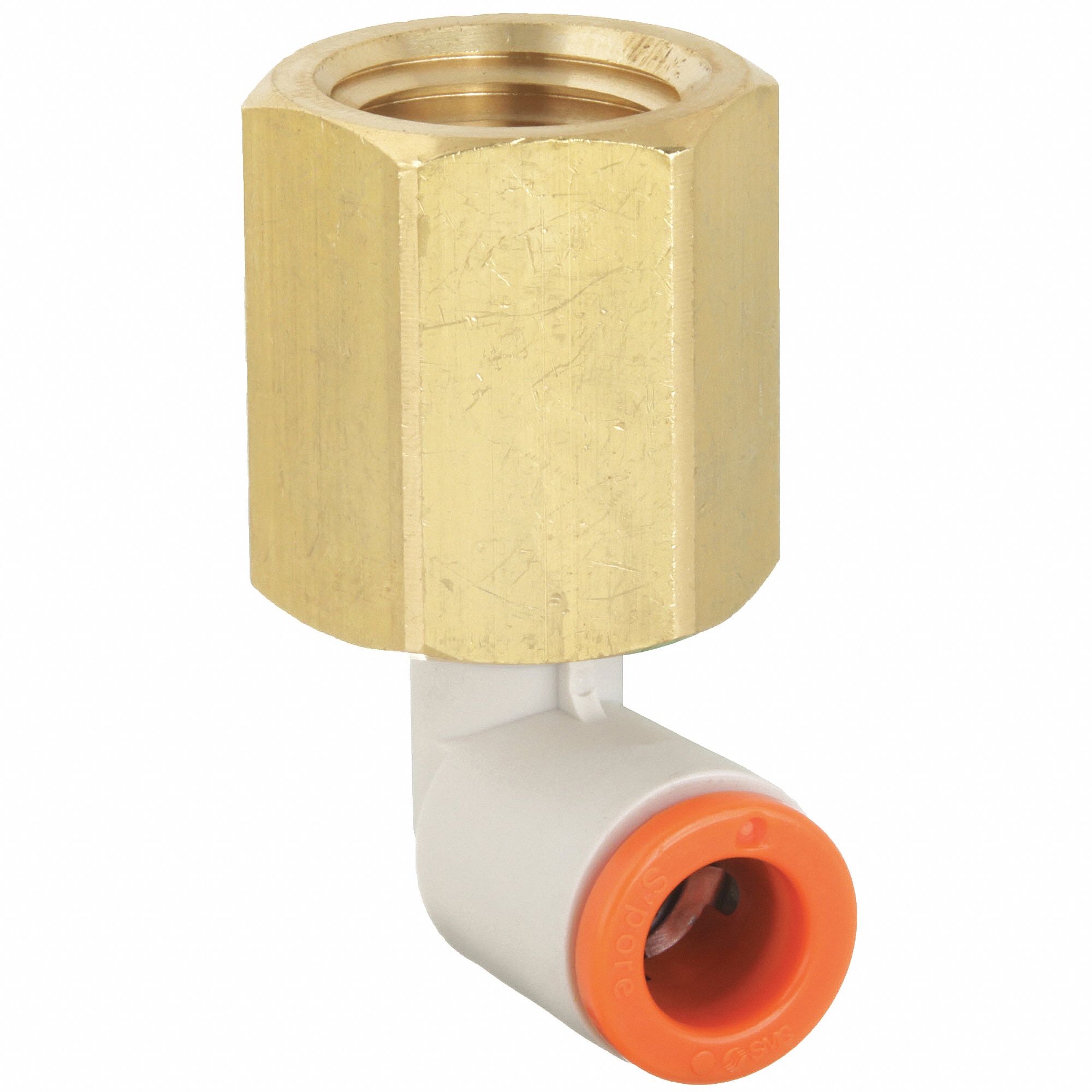 SMC, 3/8 in OD x 1/2 in Pipe Size, Push-to-Connect x FNPT, Push-Fit Elbow Fitting - 36X185 ...