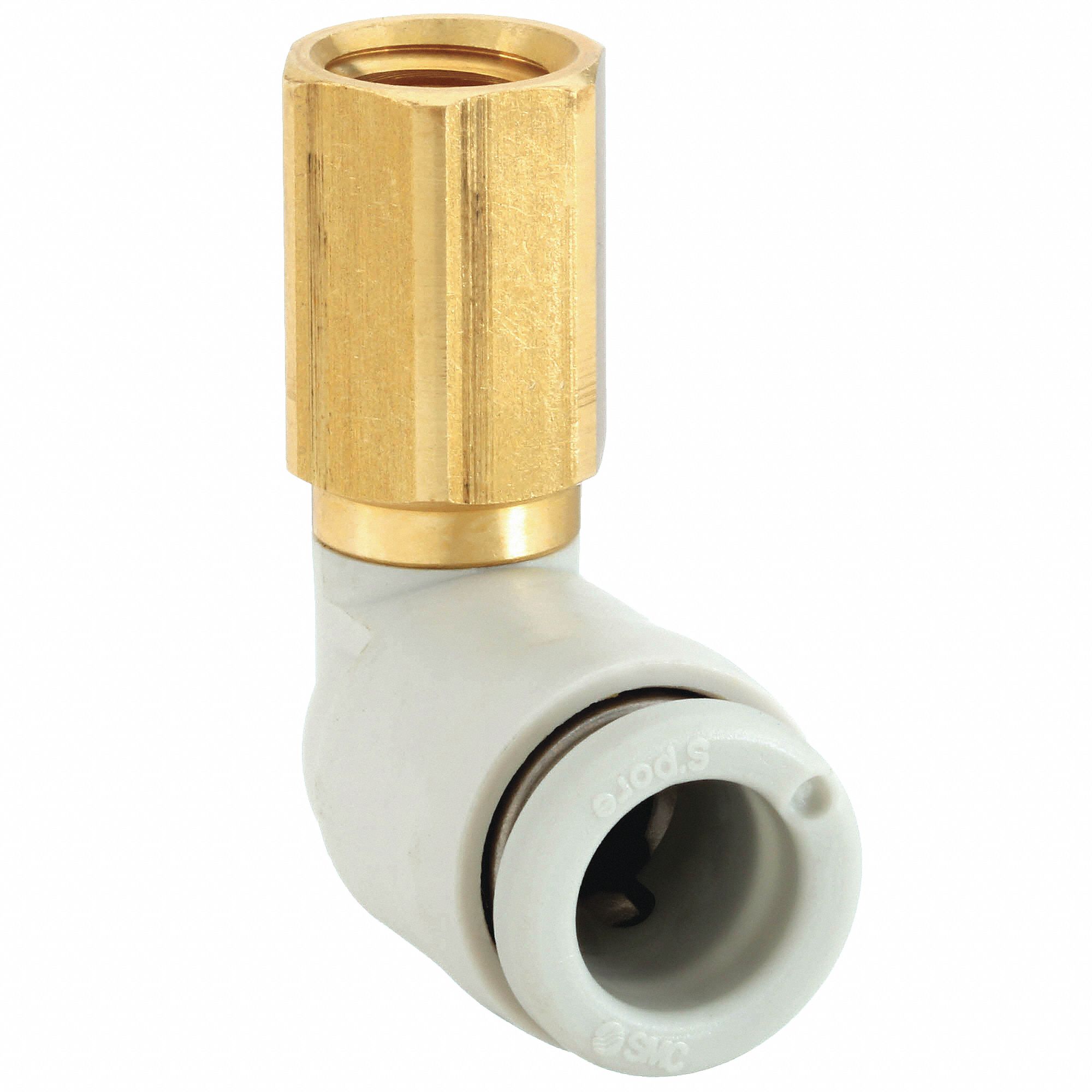 SMC, 6 mm OD x 5 mm Pipe Size, Push-to-Connect x Metric, Push-Fit Elbow Fitting - 36X191|KQ2LF06 ...