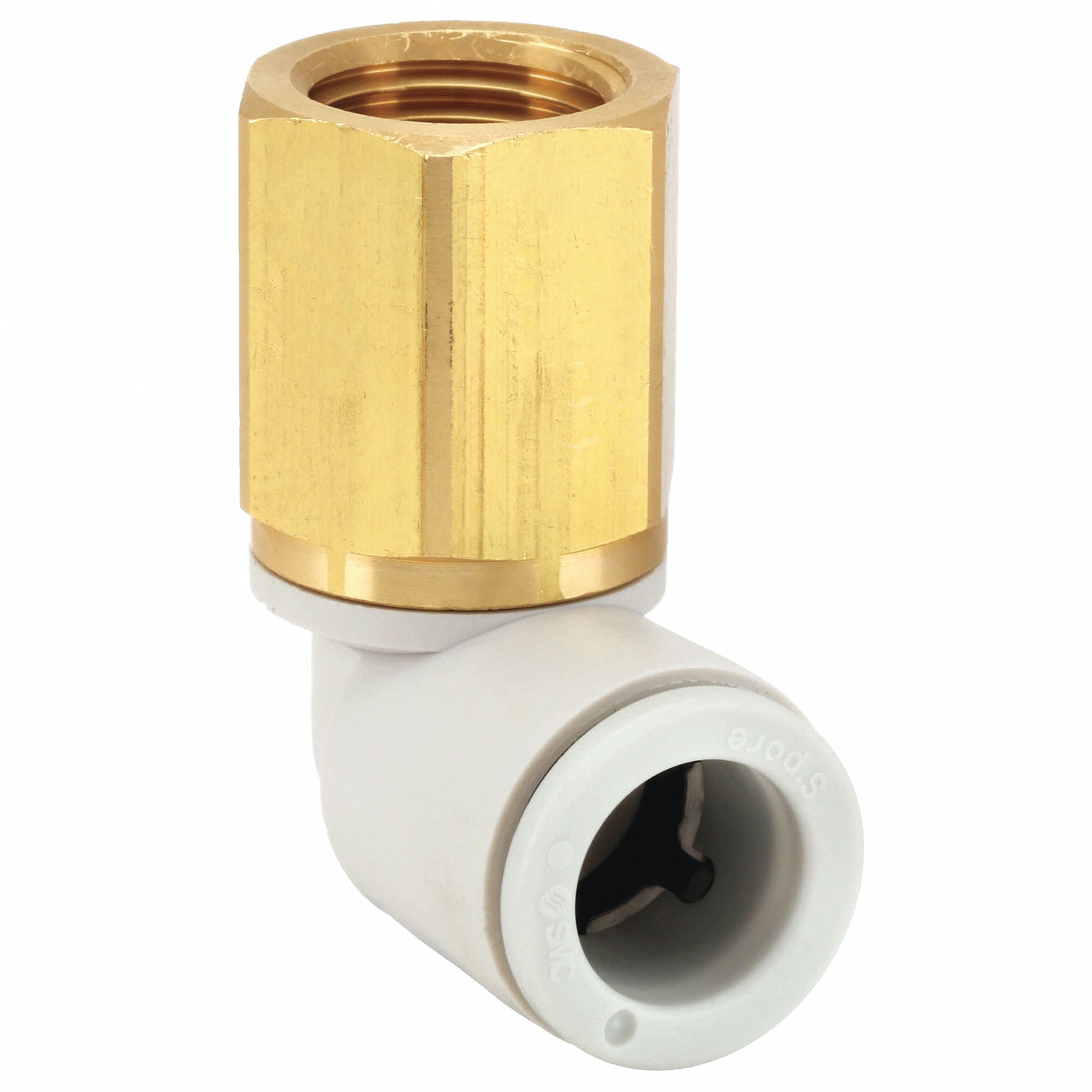 SMC, 4 mm OD x 1/8 in Pipe Size, Push-to-Connect x BSPT, Push-Fit Elbow Fitting - 36X190|KQ2LF04 ...