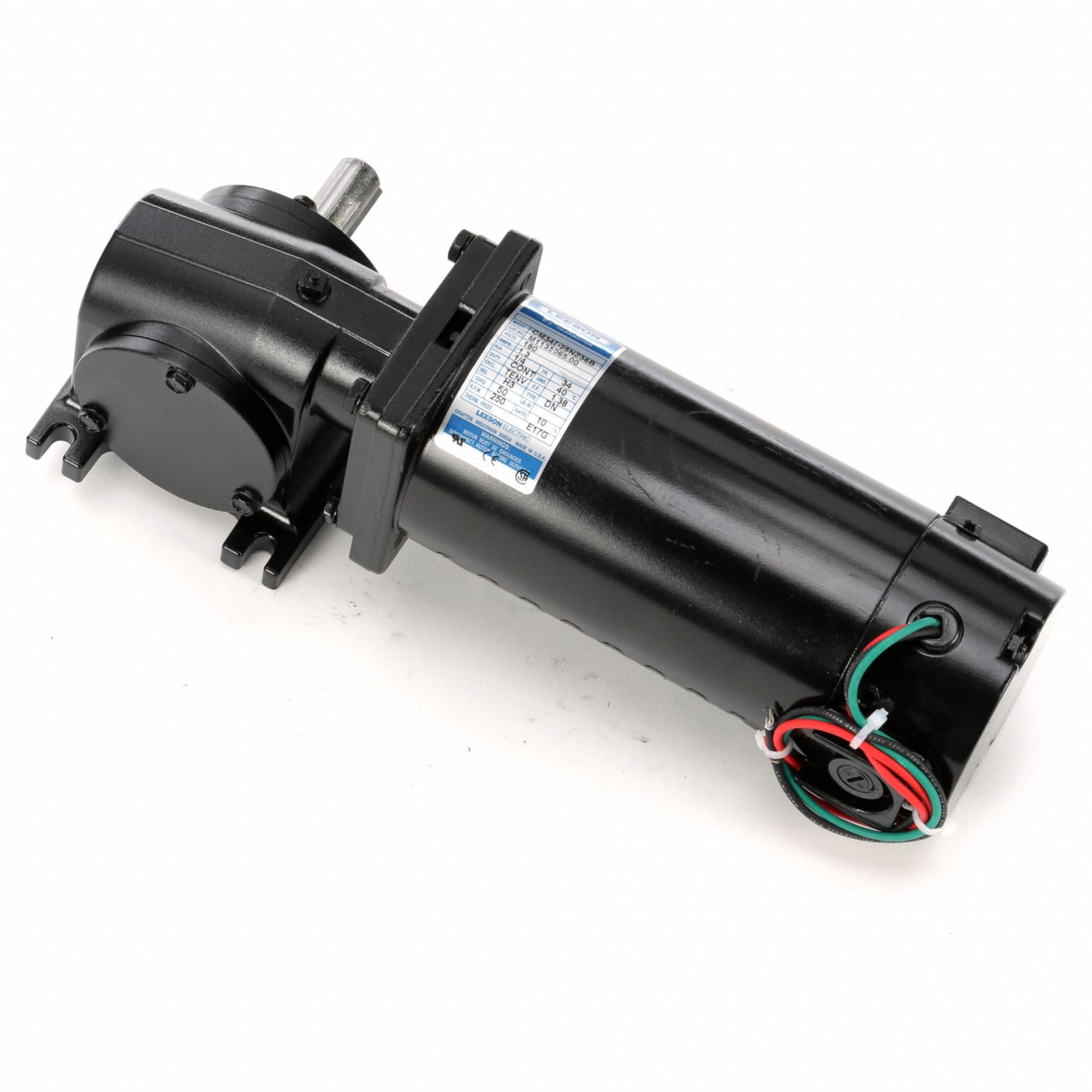 LEESON, Right Angle, 180V DC, Motor 1/4 Hp 180 Volt Tenv - 36X855 ...