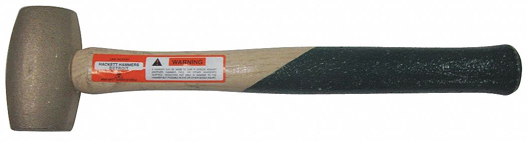 Wood Handle, 3 lb Head Wt, Copper Mallet - 36XC21|4CH - Grainger