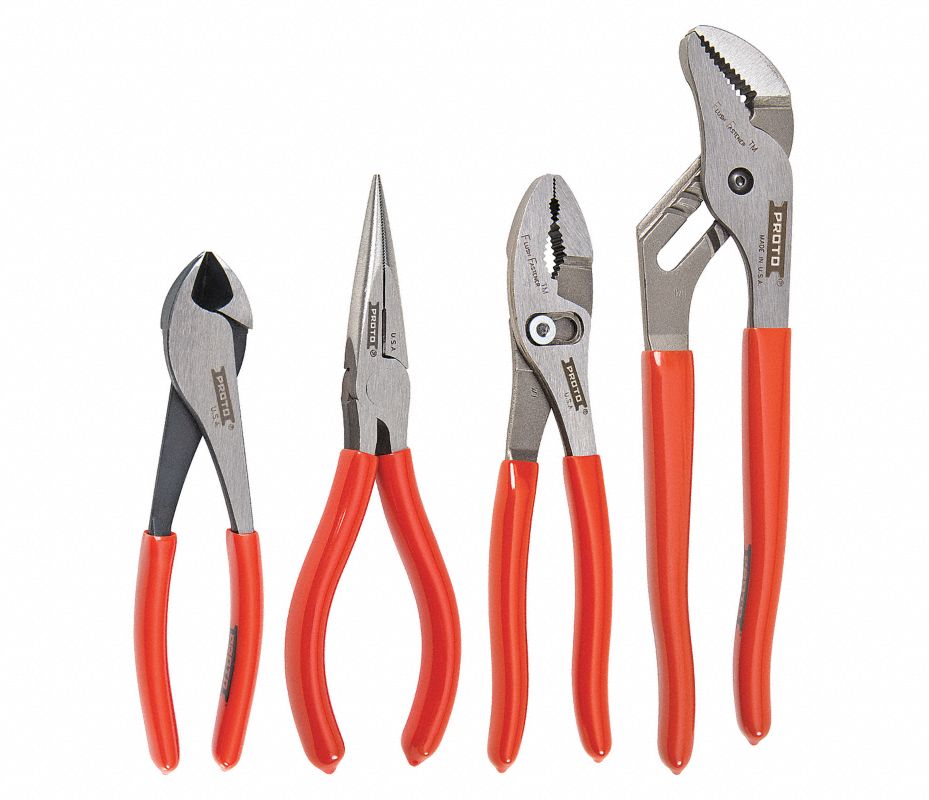 PROTO Juego de Pinzas Punta de Aguja , Extensibles 4 pinzas Acero Rojo ...