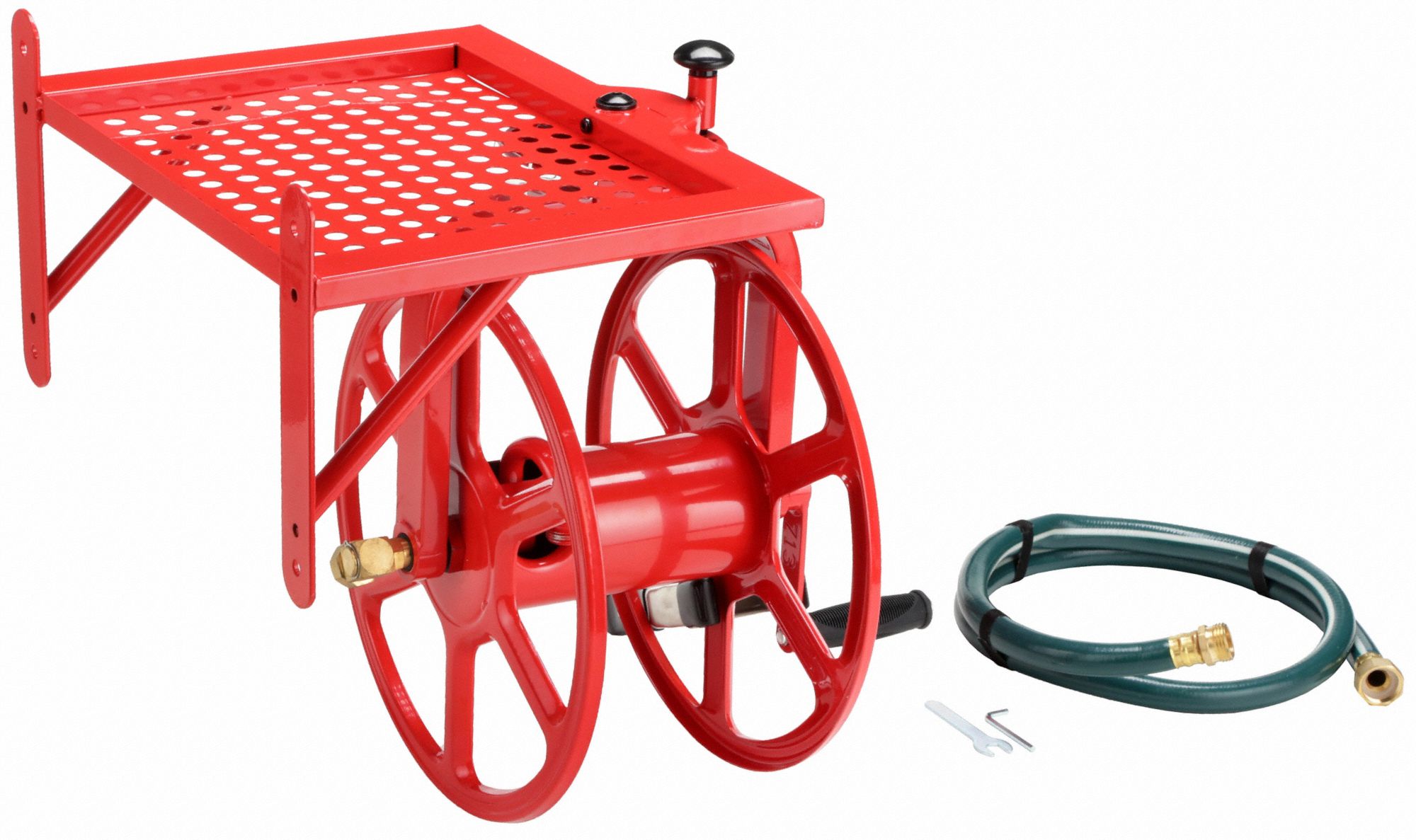 LIBERTY Garden Hose Reel: 150 ft (5/8 in I.D.), 5 1/2 in Reel Dia, Red ...