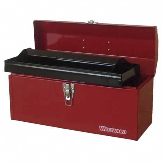 Polypropylene, Steel, Portable Tool Box, 19 1/4 in Overall Width, 7 in ...