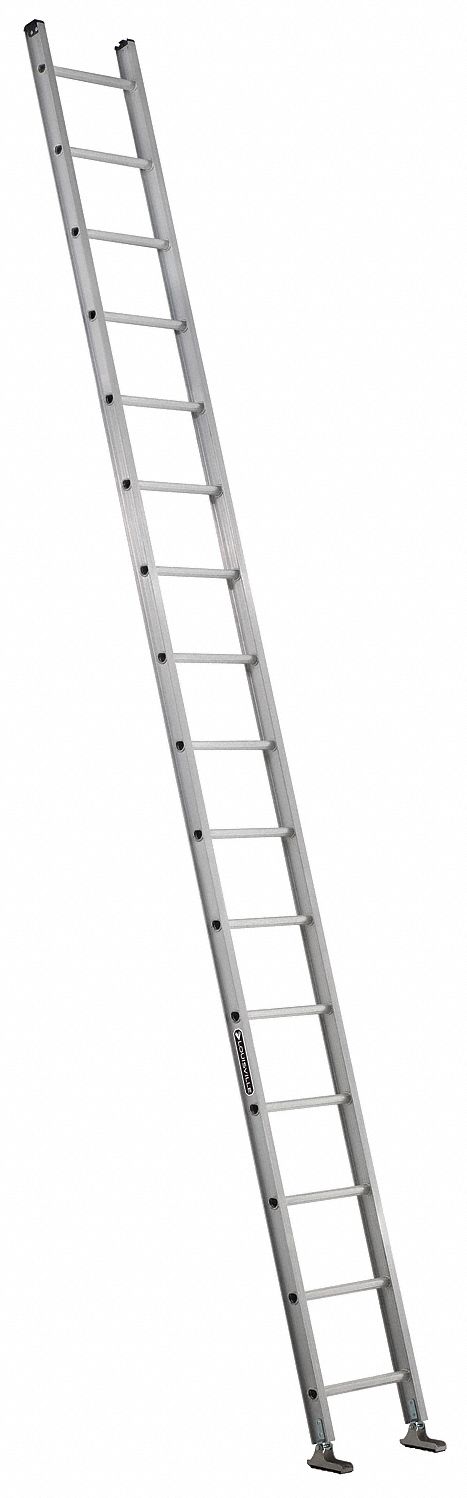 LOUISVILLE LADDER, 16 ft Ladder Size, Aluminum, Straight Ladder ...