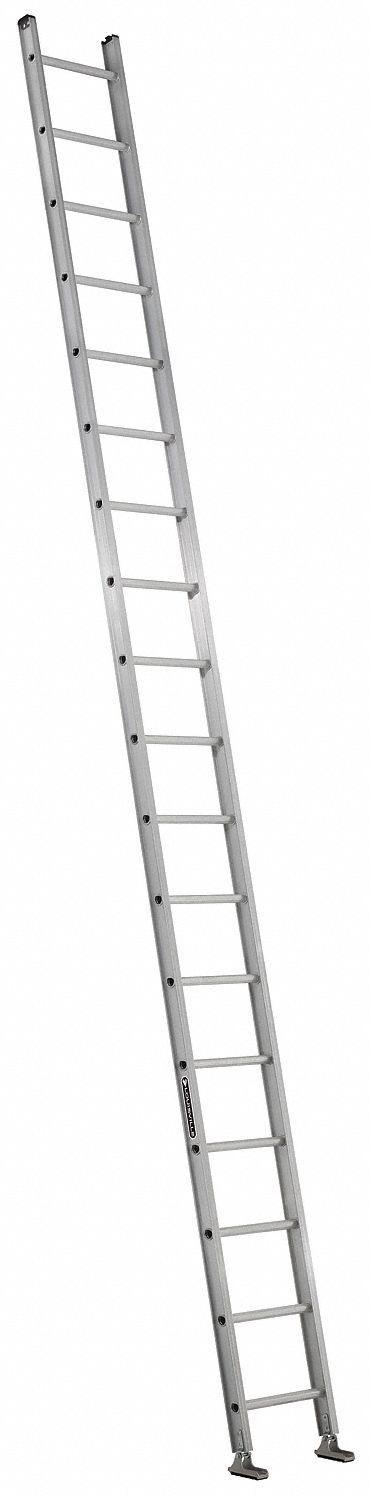 LOUISVILLE LADDER, 18 ft Ladder Size, Aluminum, Straight Ladder ...