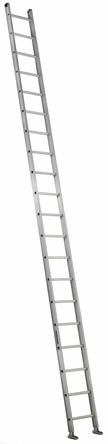 LOUISVILLE LADDER, 20 ft Ladder Size, Aluminum, Straight Ladder ...