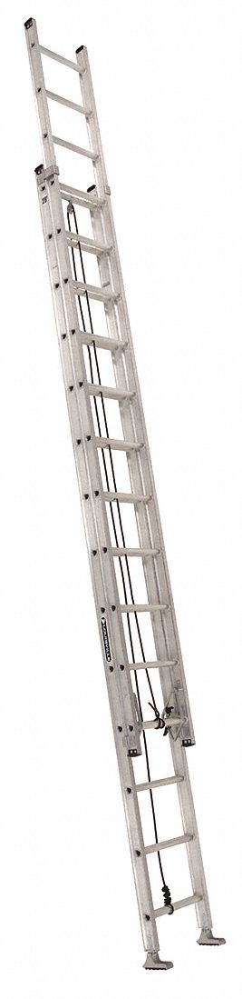 LOUISVILLE LADDER, 28 ft Ladder Size, Aluminum, Extension Ladder ...