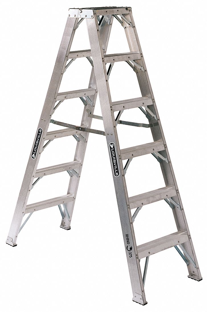 LOUISVILLE, 6 ft Ladder Ht, 5 Steps, Twin Stepladder - 36Y367|AM1106HD ...