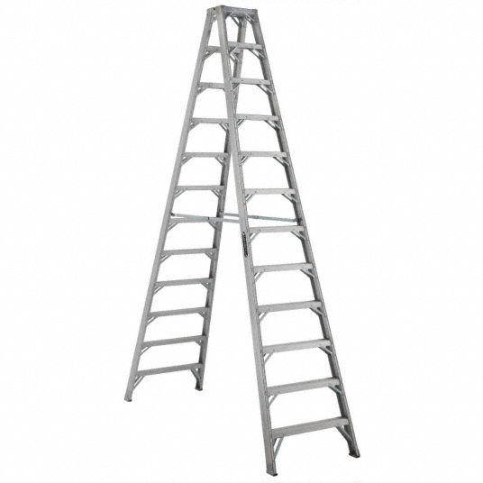 LOUISVILLE, Aluminum, 375 lb Load Capacity, Twin Stepladder - 36Y370 ...
