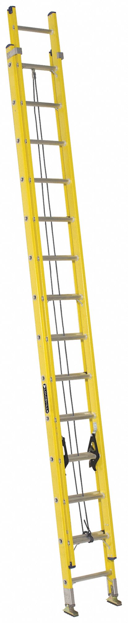 LOUISVILLE LADDER, 28 ft Ladder Size, Fiberglass, Extension Ladder ...