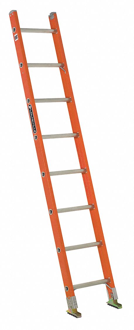 LOUISVILLE LADDER, 8 ft Ladder Size, Fiberglass, Straight Ladder ...