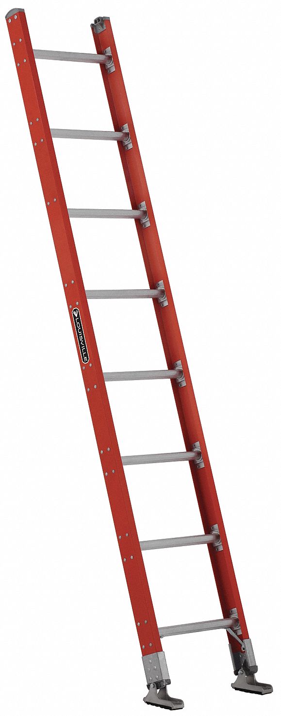 LOUISVILLE LADDER, Fiberglass, 300 lb Load Capacity, Straight Ladder ...