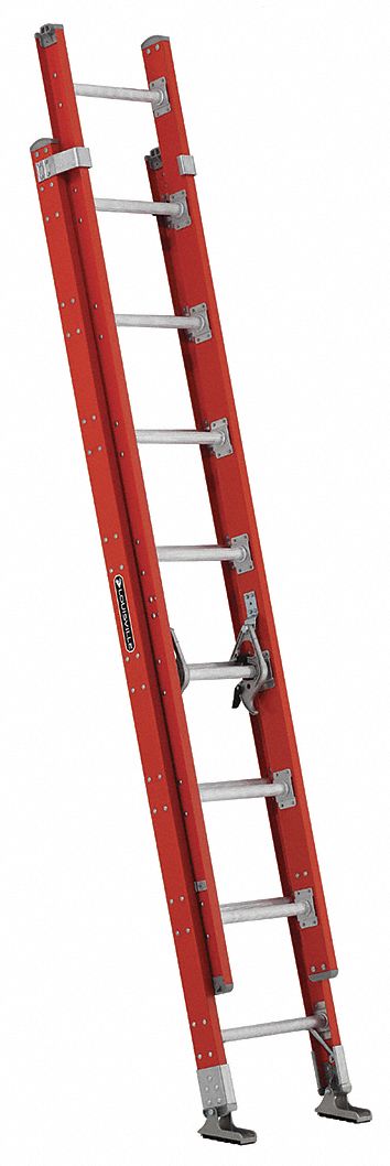 LOUISVILLE, 16 ft Ladder Size, Fiberglass, Extension Ladder - 36Y438 ...