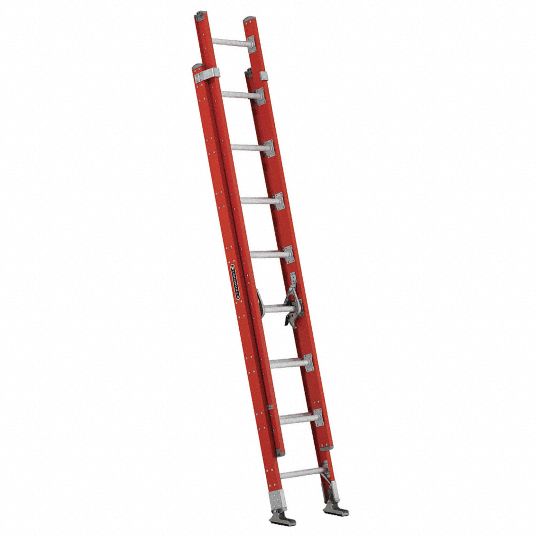 LOUISVILLE, 16 ft Ladder Size, Fiberglass, Extension Ladder - 36Y438 ...