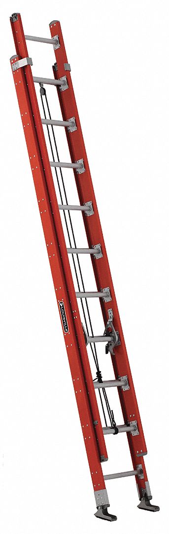 LOUISVILLE, 20 ft Ladder Size, Fiberglass, Extension Ladder - 36Y439 ...