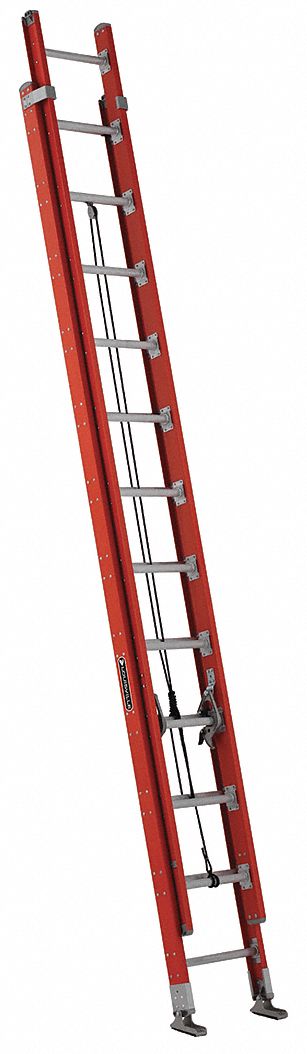 LOUISVILLE, 24 ft Ladder Size, Fiberglass, Extension Ladder - 36Y440 ...