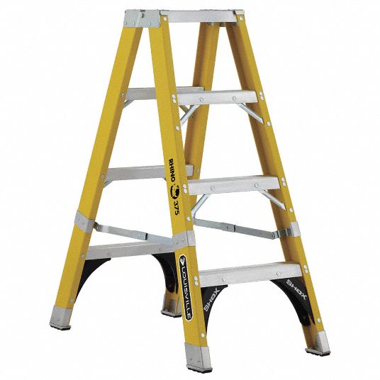 LOUISVILLE, Fiberglass, 375 lb Load Capacity, Twin Stepladder - 36Y449 ...