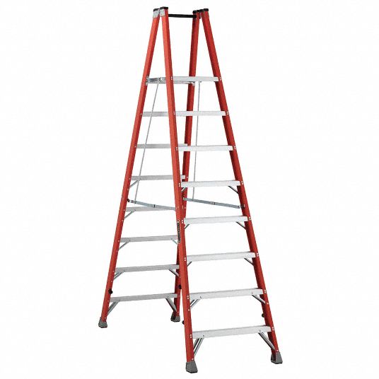 LOUISVILLE LADDER, Fiberglass, 300 lb Load Capacity, Twin Platform ...