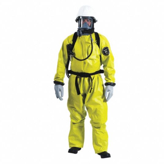 ANSELL, Rear, Welded Seam, Hooded Coverall, Level B, Rear Entry ...