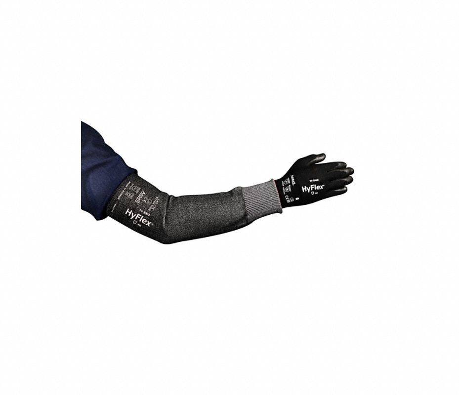 HYFLEX Manga anticorte Nivel A4 Nylon 18 pulgadas Chico Negro-gris 50 ...