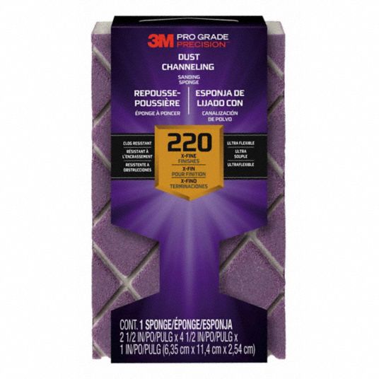 3M, 2 1/2 in W x 4 1/2 in L x 1 in T, Aluminum Oxide, Dust-Channeling ...