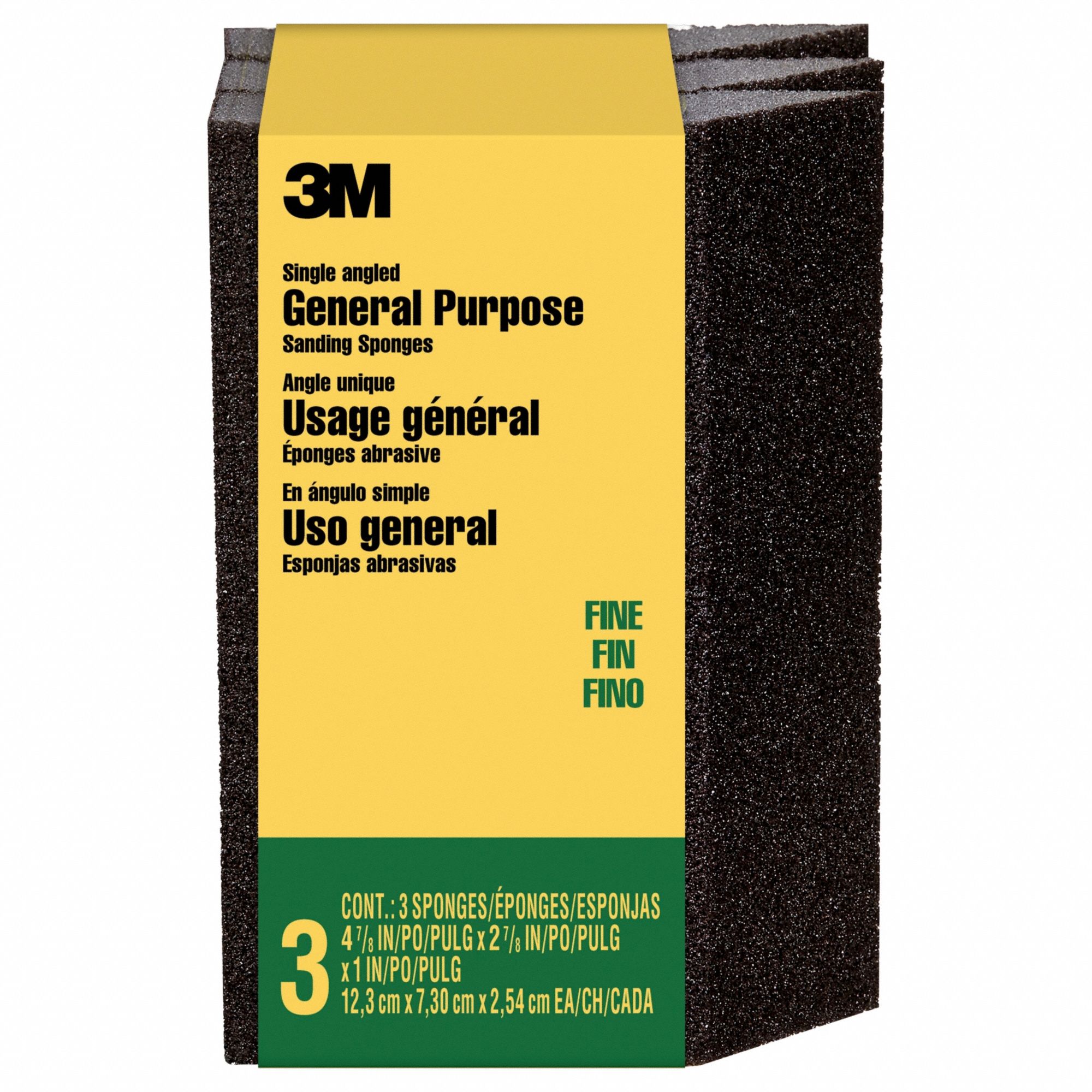3M, 2 7/8 in W x 4 7/8 in L x 1 in T, Aluminum Oxide, Single-Angle ...