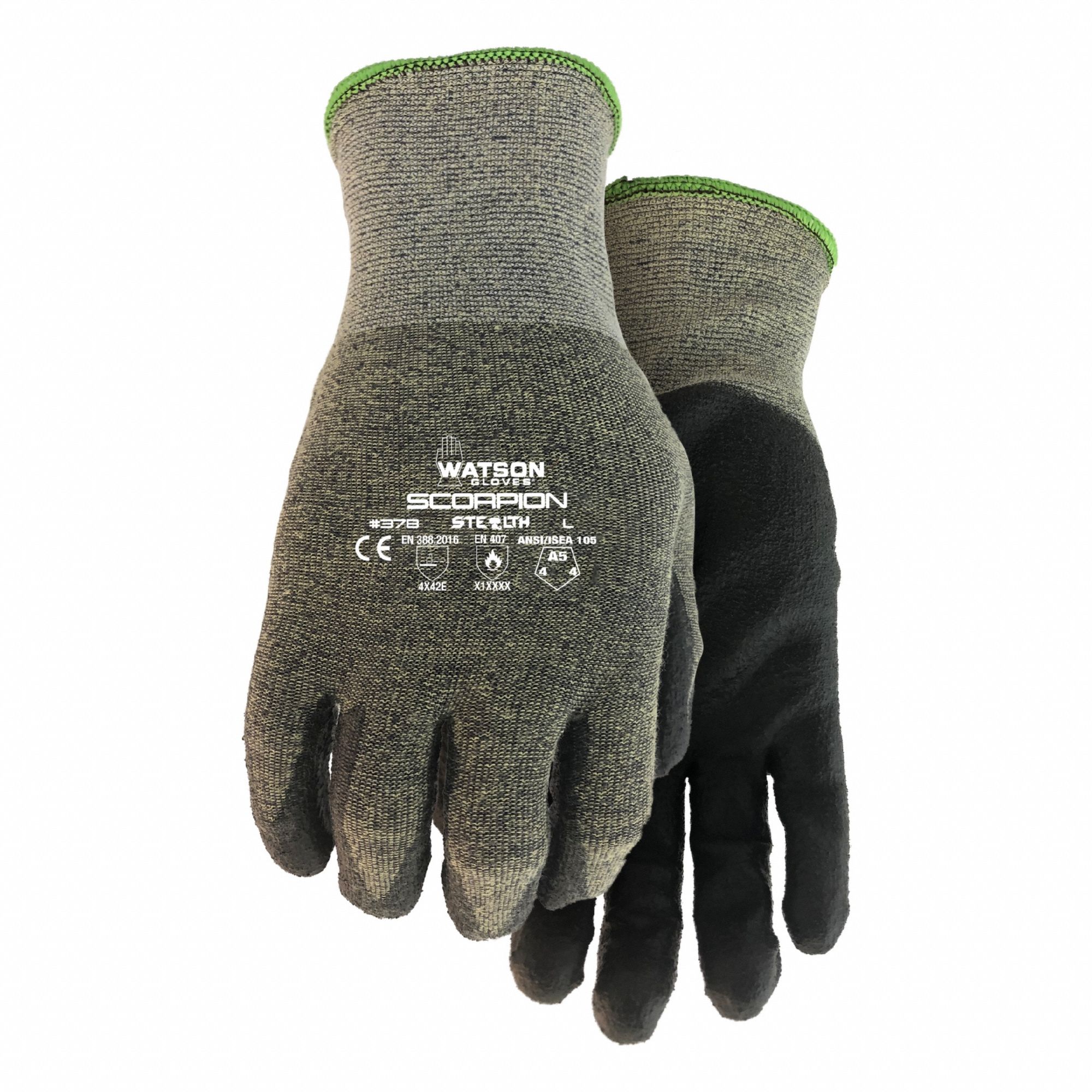 WATSON GLOVES, L ( 11 ), ANSI Cut Level A5, Knit Gloves - 866U55|378-L ...