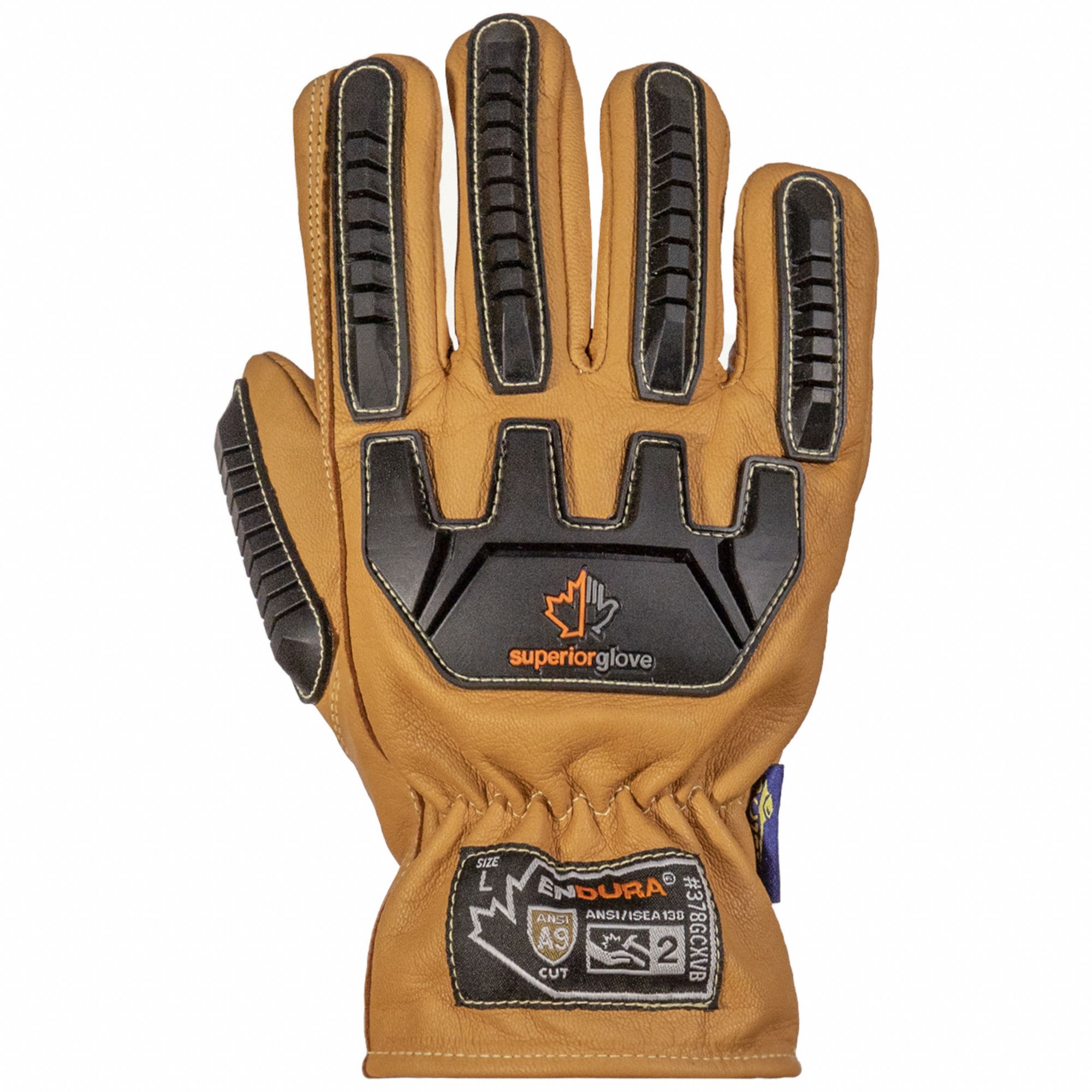 ENDURA Work Gloves: XL ( 10 ), Drivers Glove, Leather, Goatskin, Kevlar ...