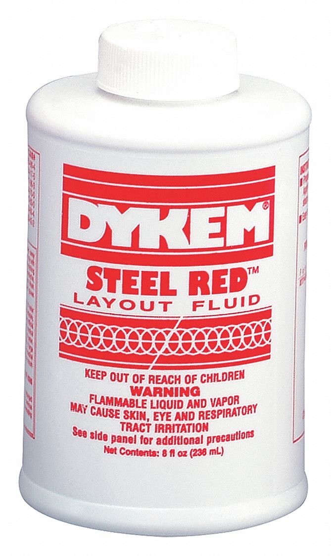 DYKEM Layout Fluid, Red, 8 oz. Bottle - 378U73|80496 - Grainger